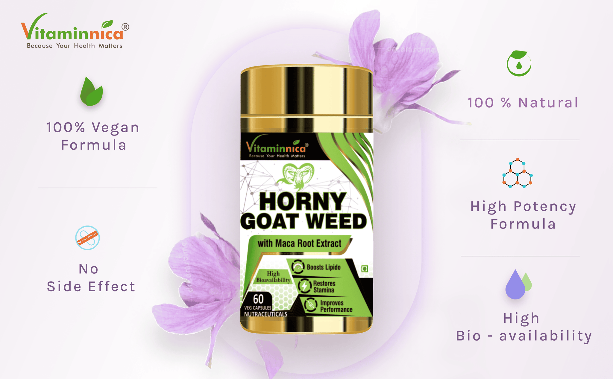 Horny Goat Weed Veg Capsules Online in India | Vitaminnica ...