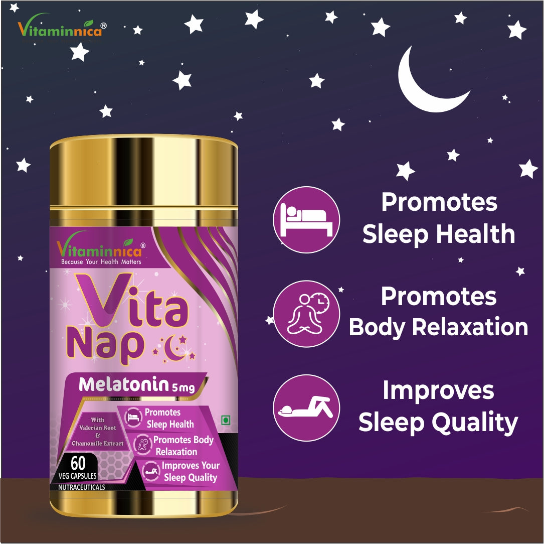 Vita Nap Natural Sleep Support Veg Capsules Online in India ...